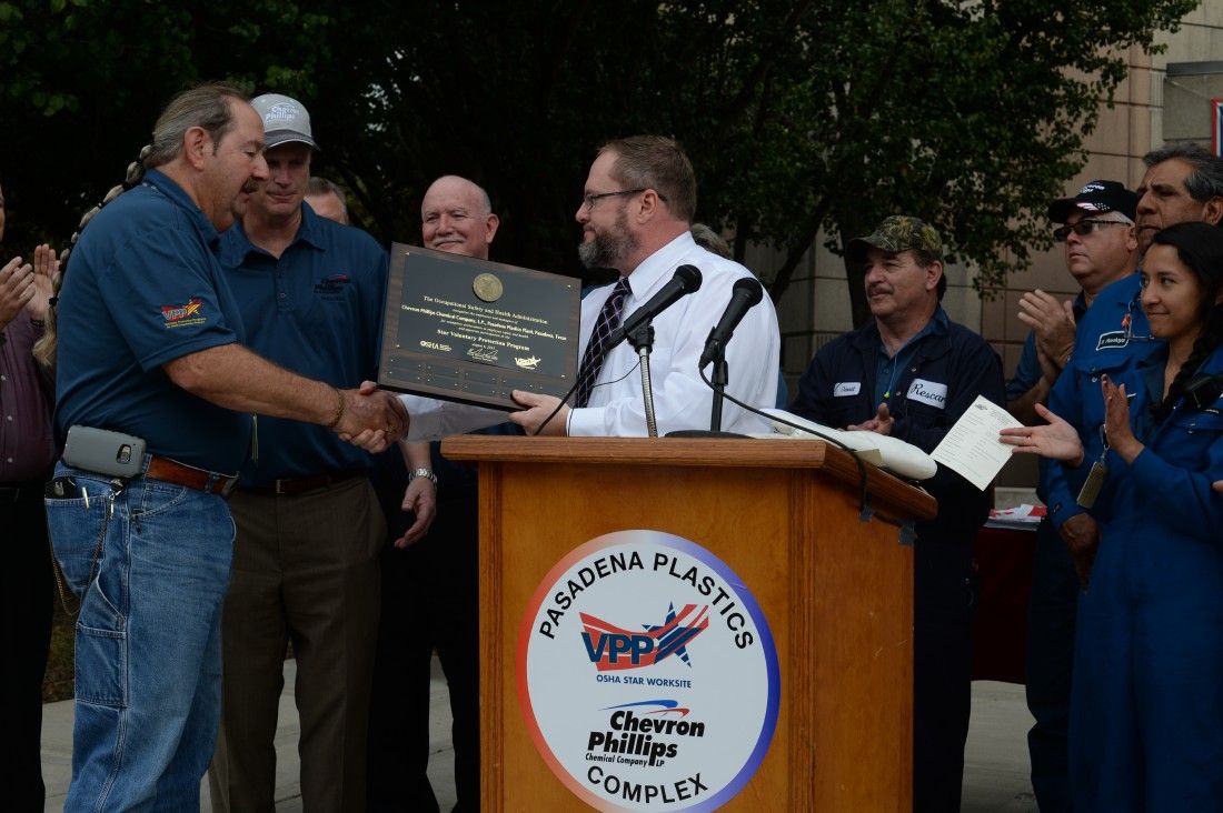 CPChem Pasadena Plastics recognized by OSHA