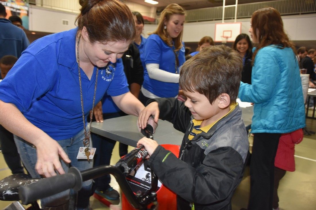 Bane Elementary, Faith Assembly celebrate bicycle giveaway