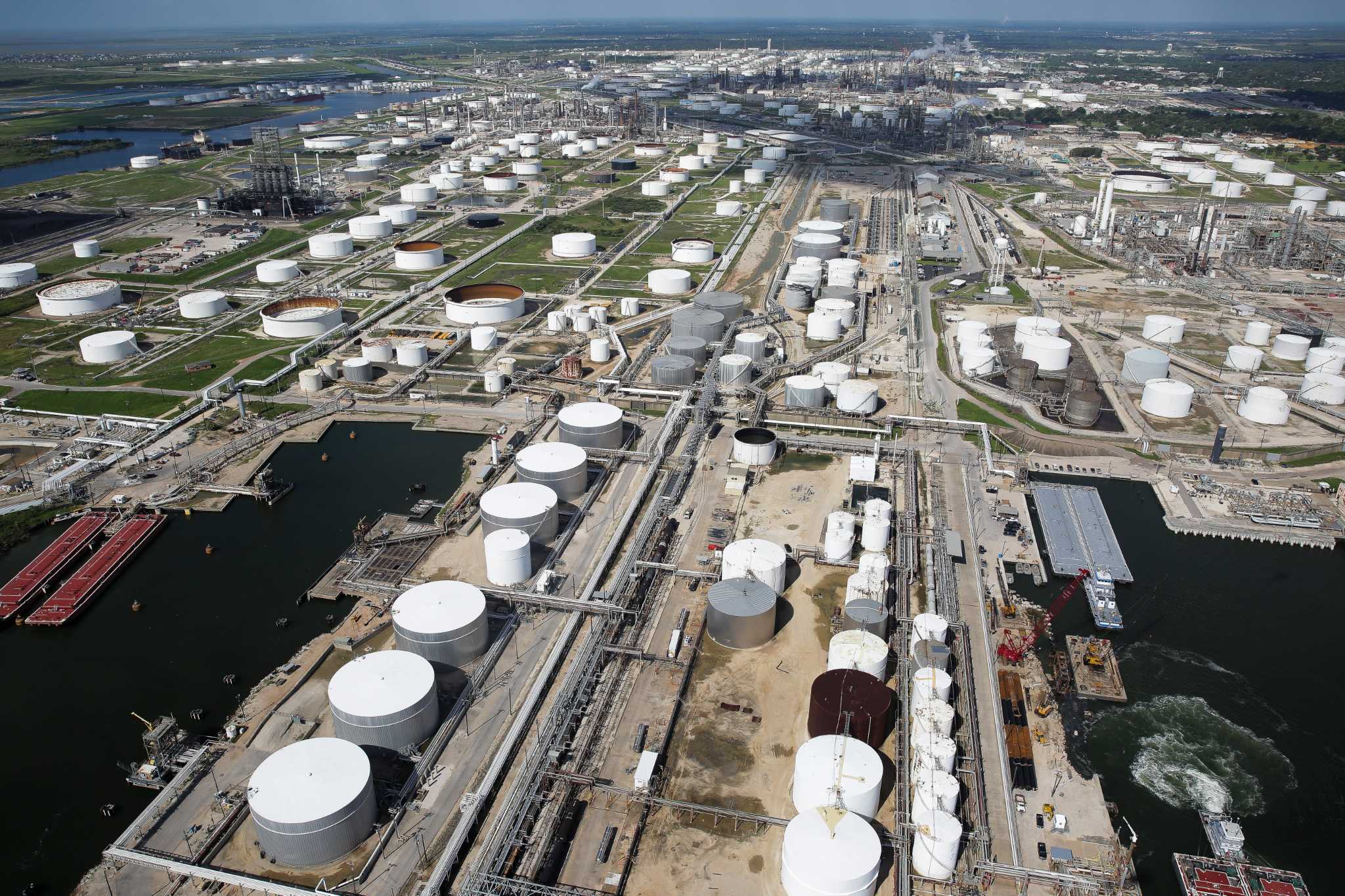 Houston, and its global petrochemical hub, remain in the eye of the storm