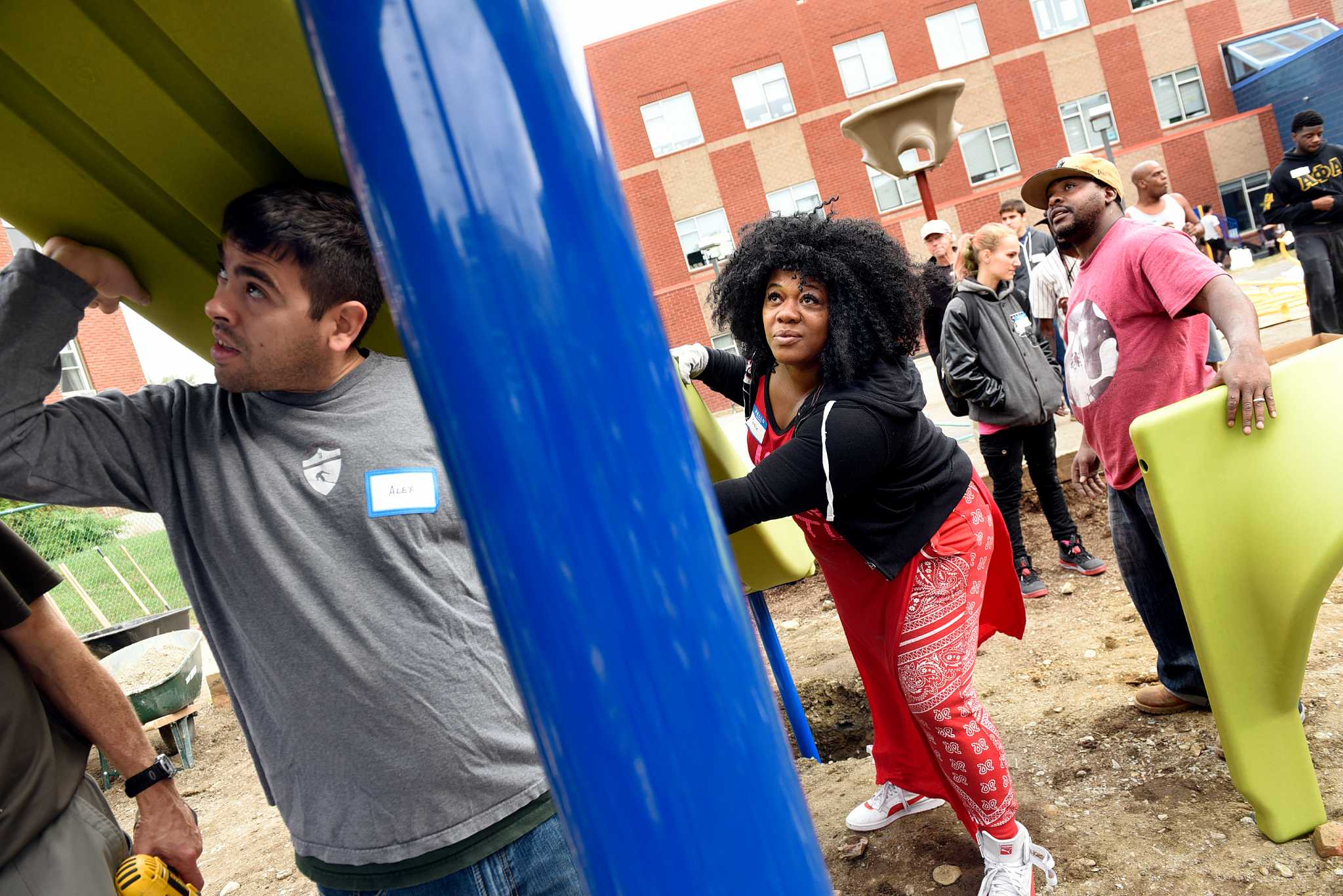 Photos: Playground build at Albany's Sheridan Preparatory Academy