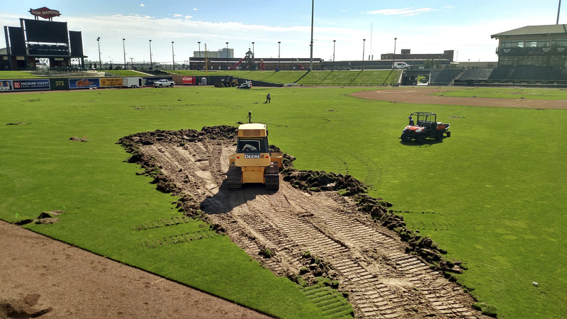 Field renovation adds aesthetic value to Dow Diamond