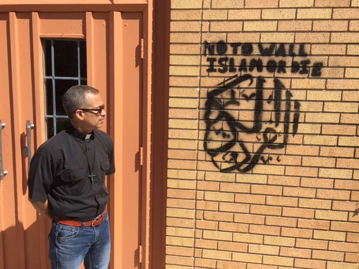 Graffiti defaces S.A. church with 'No to wall' and 'Islam or Die'