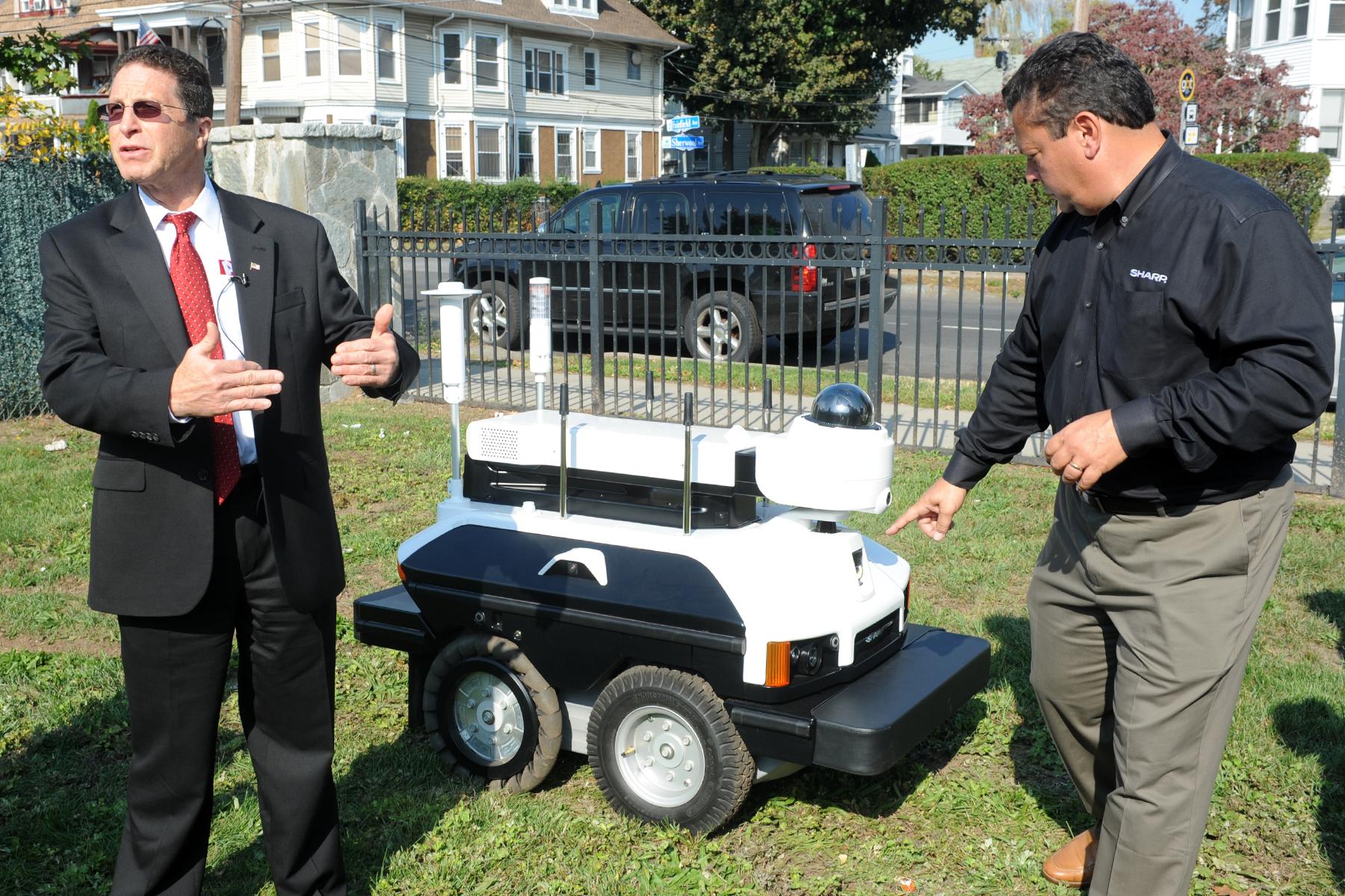 Autonomous security robot unveiled in Bridgeport