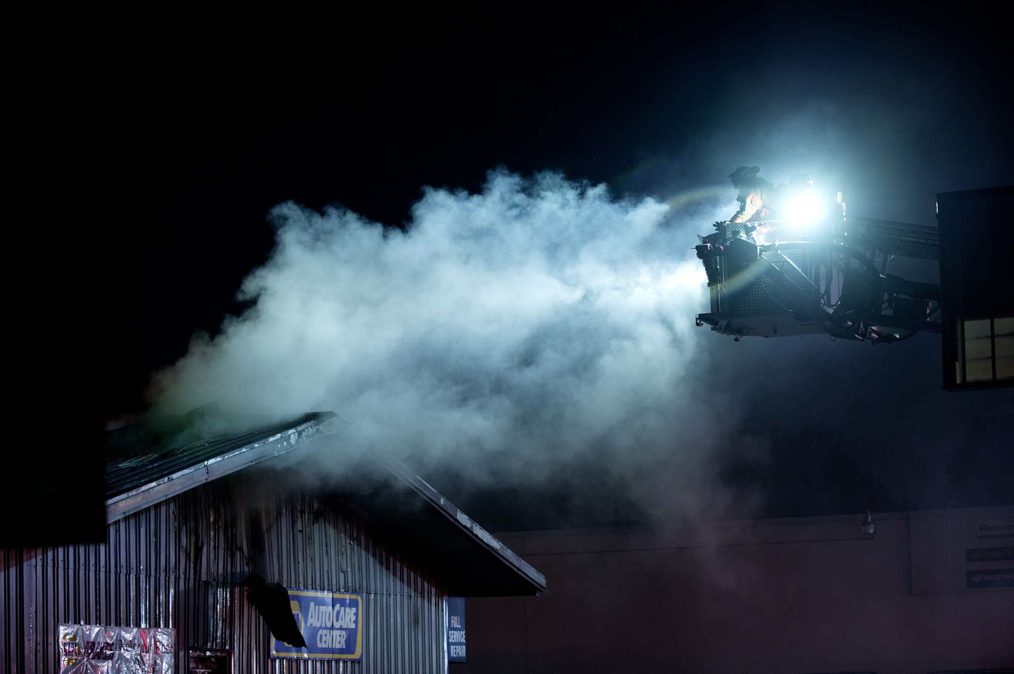 Firefighters battle fire at Pickering Auto Service