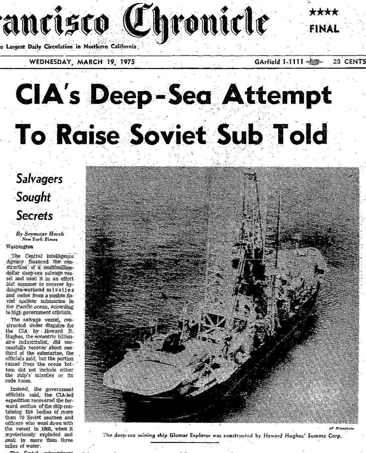 Howard Hughes, the CIA and a mysterious ship in the Bay Area