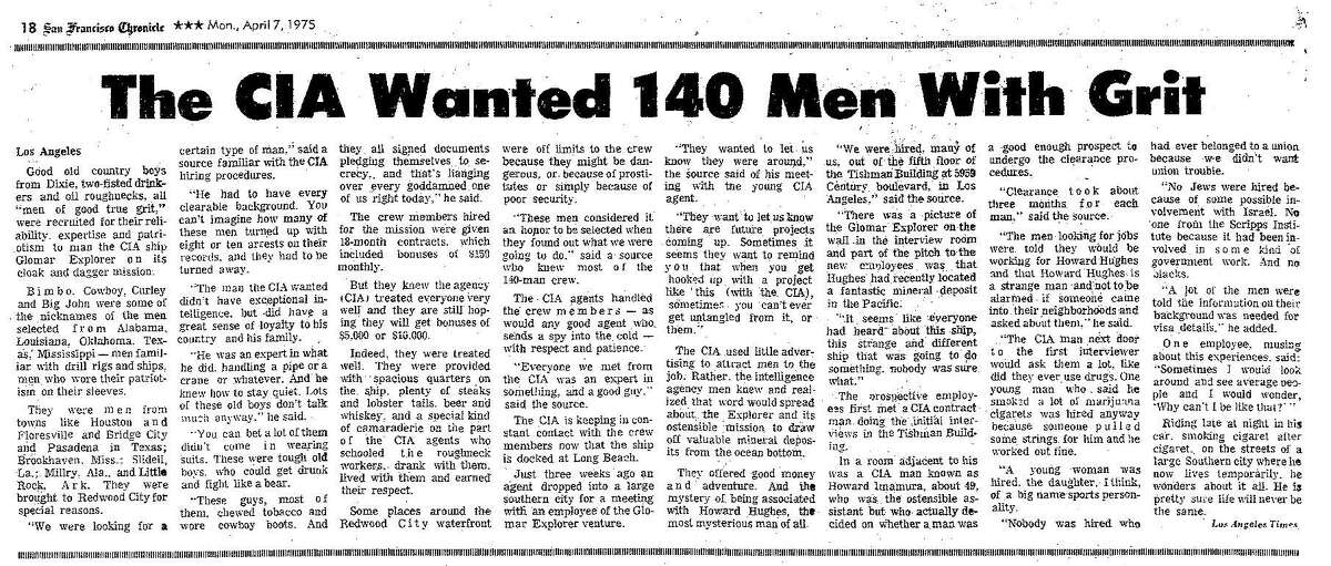 Howard Hughes, the CIA and a mysterious ship in the Bay Area