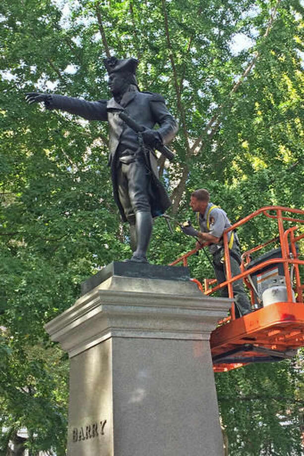 Washington, Barry statues get shine back in Philadelphia - Laredo ...