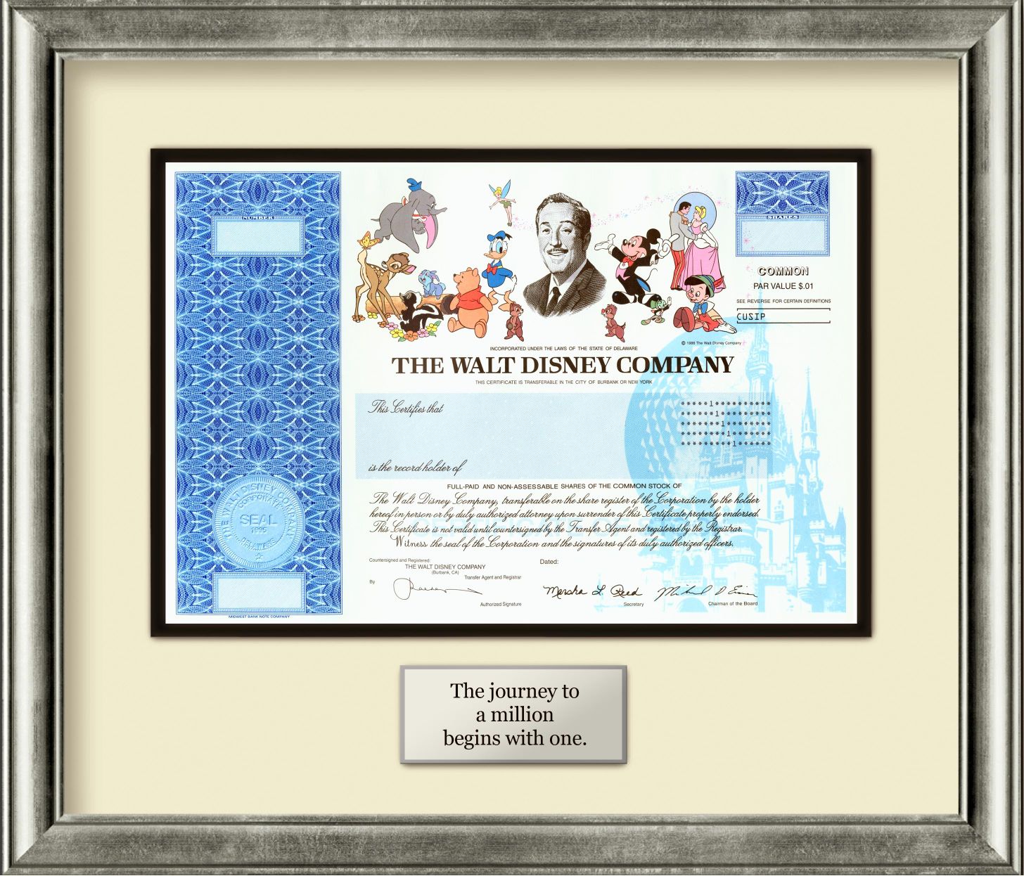 Disney stock certificates off to Never Never Land