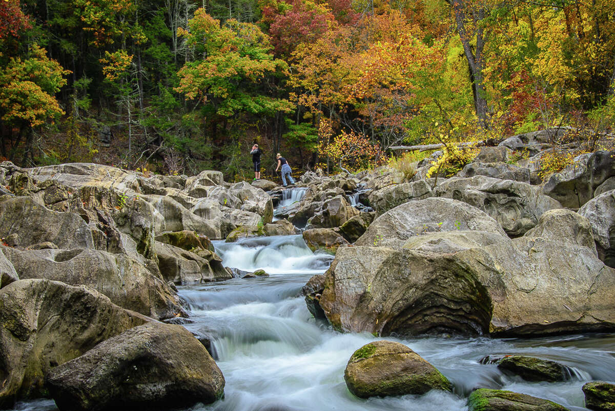 For the best fall-foliage vantage points, try the sky, rails or river