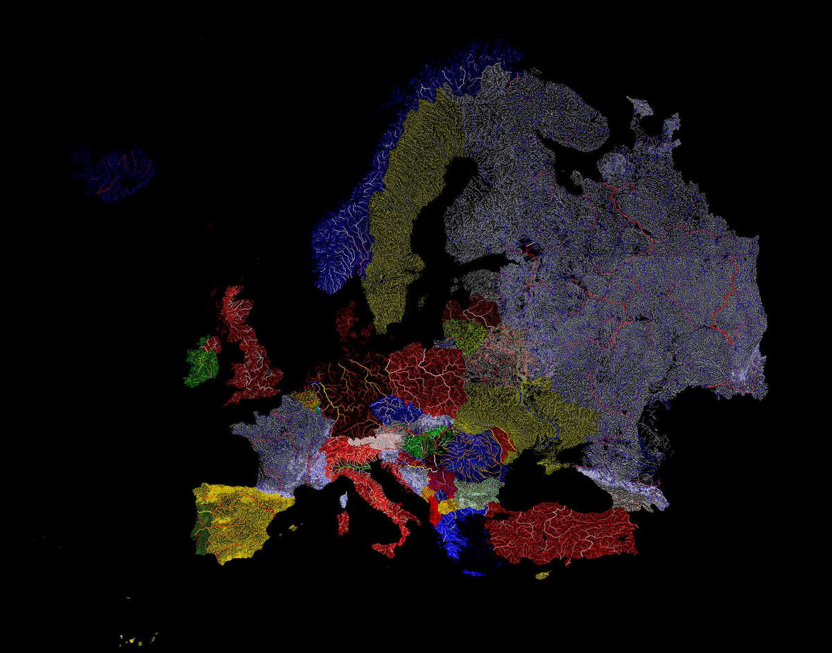 Very cool 3D maps show river basins in U.S., Europe