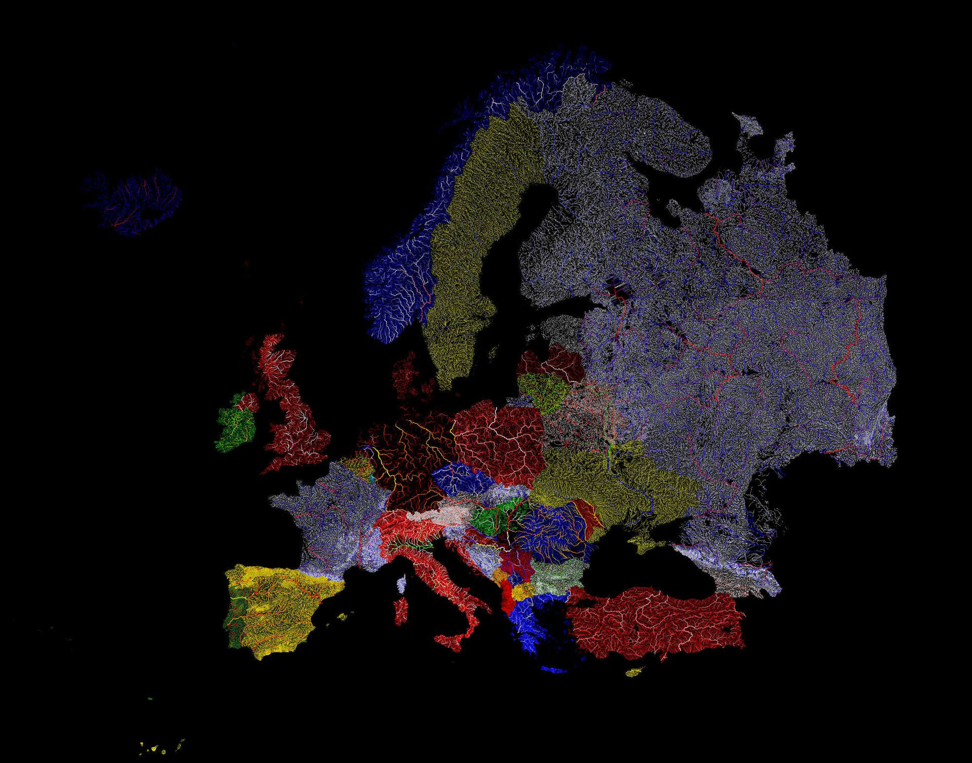 Very cool 3D maps show river basins in U.S., Europe