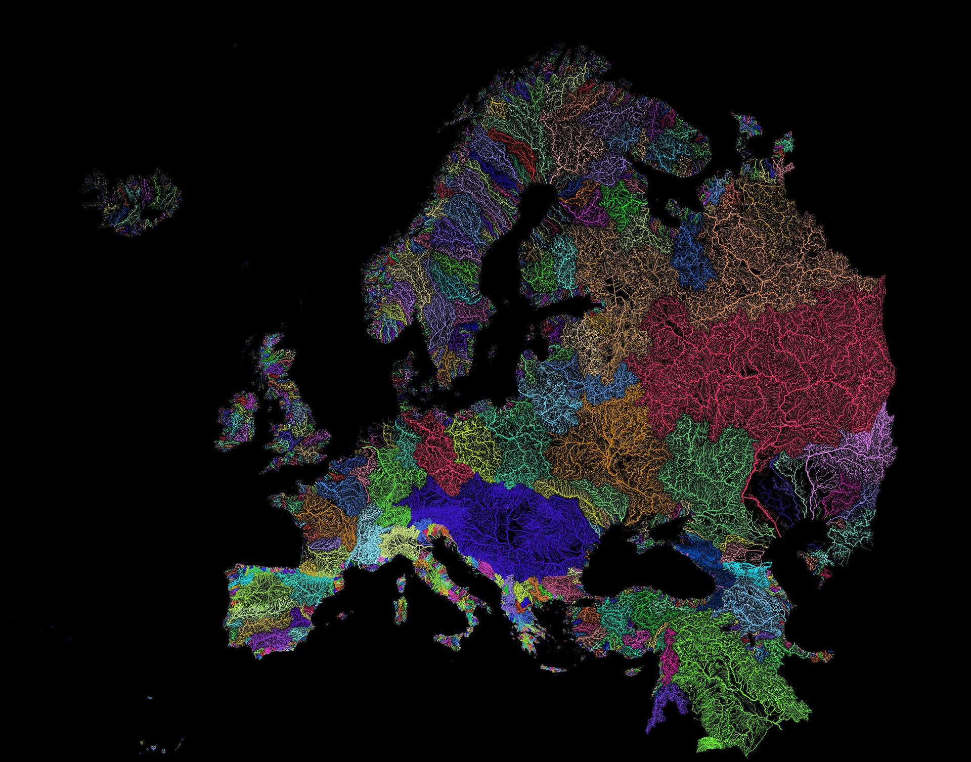 Very cool 3D maps show river basins in U.S., Europe