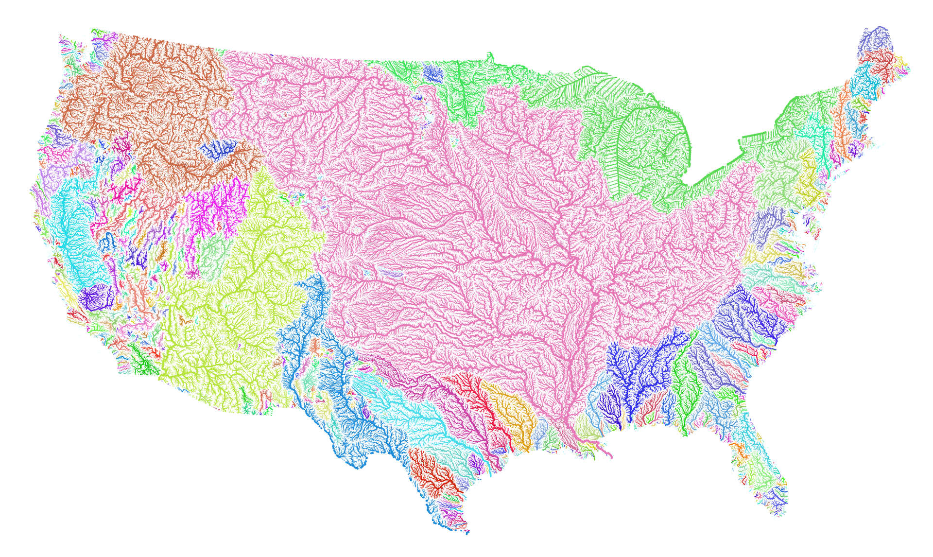 Very cool 3D maps show river basins in U.S., Europe