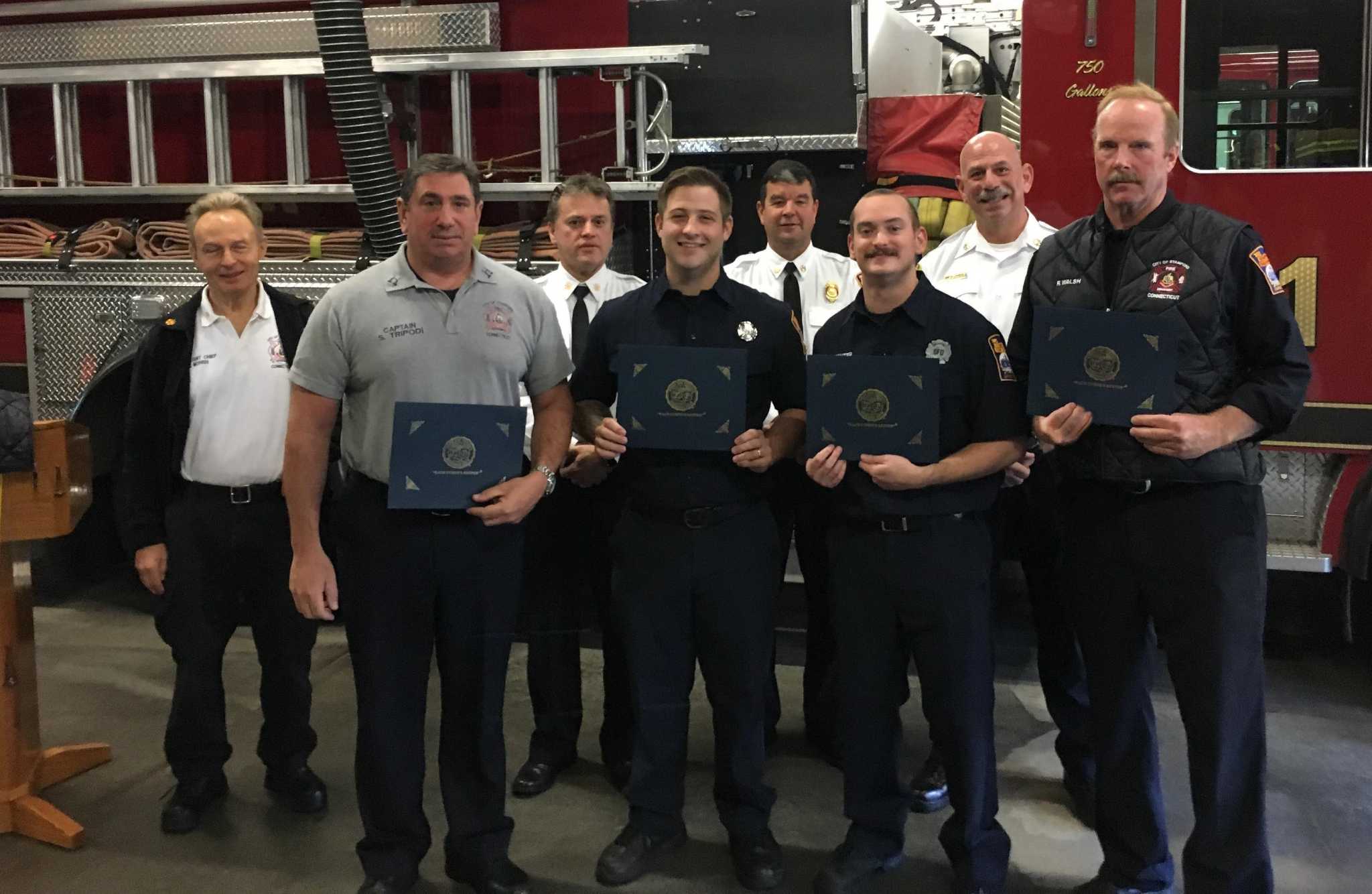 Four Stamford firefighters receive award