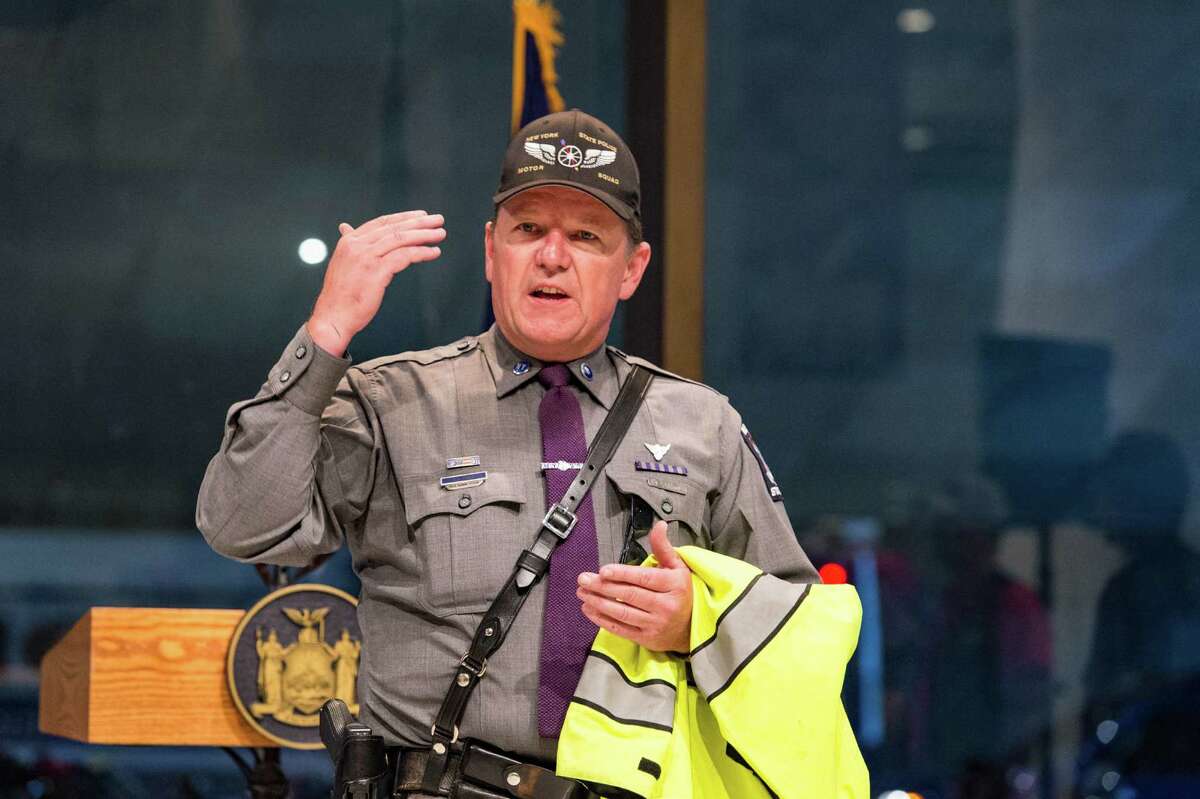 Trooper dies after being hit by car in Wilton