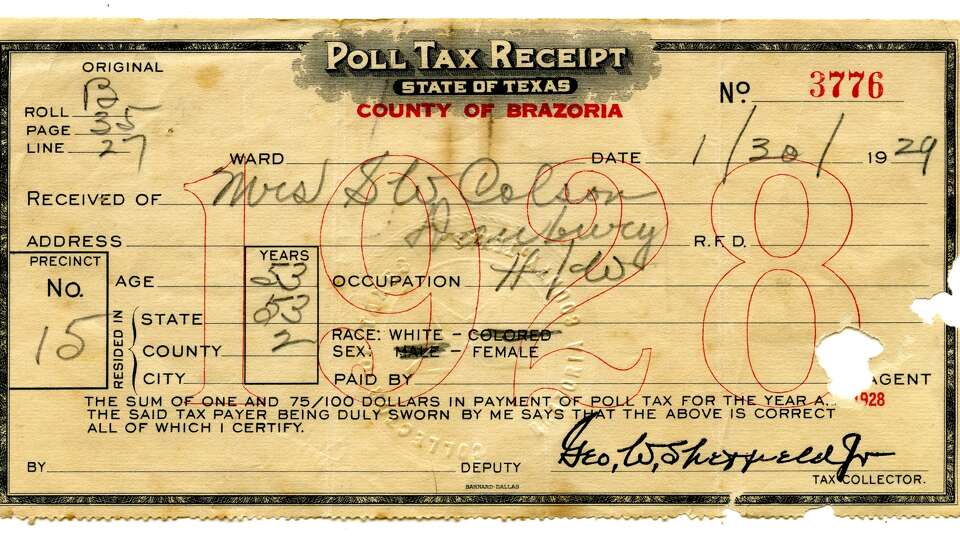 Poll tax receipts provide peek into Texas' electoral history