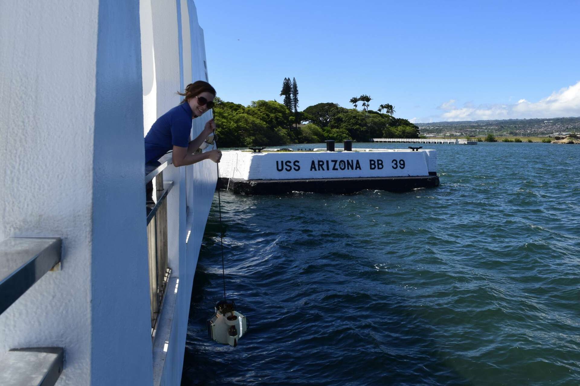 Underwater drone explores the wreck of the USS Arizona in Pearl Harbor