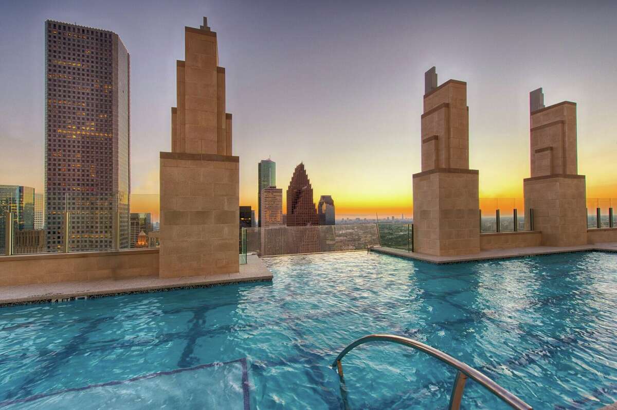 Take a look at downtown Houston, from a pool 40 stories high