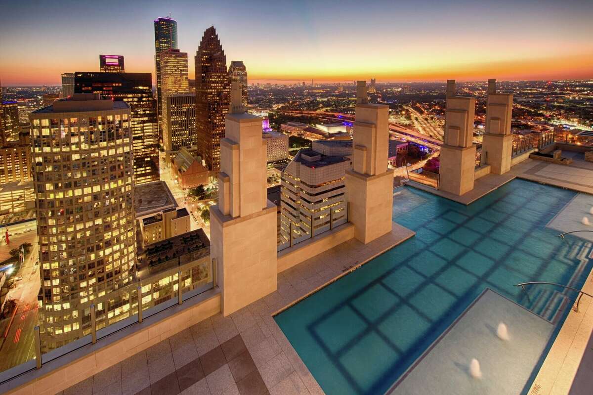 Take a look at downtown Houston, from a pool 40 stories high