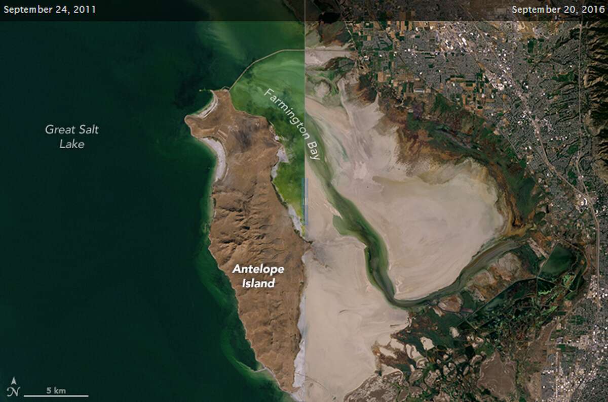 Utah's Great Salt Lake is drying up and shrinking, says NASA
