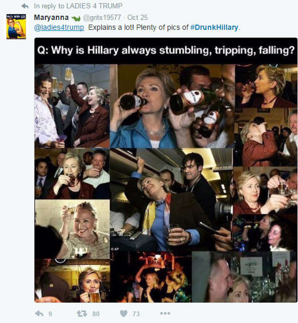 'Drunk Hillary' meme is the latest anti-Hillary Clinton conspiracy