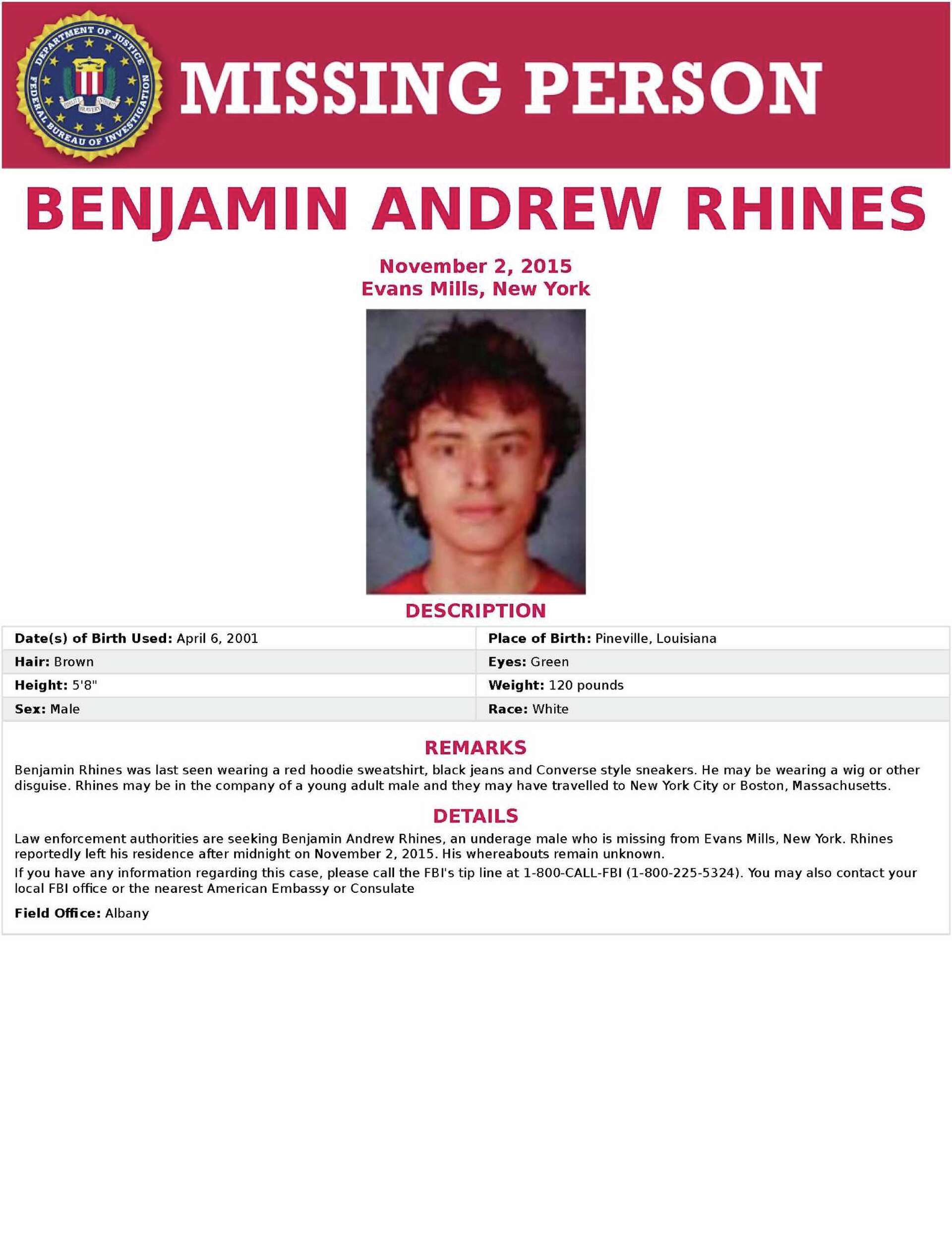 FBI searching for missing teen