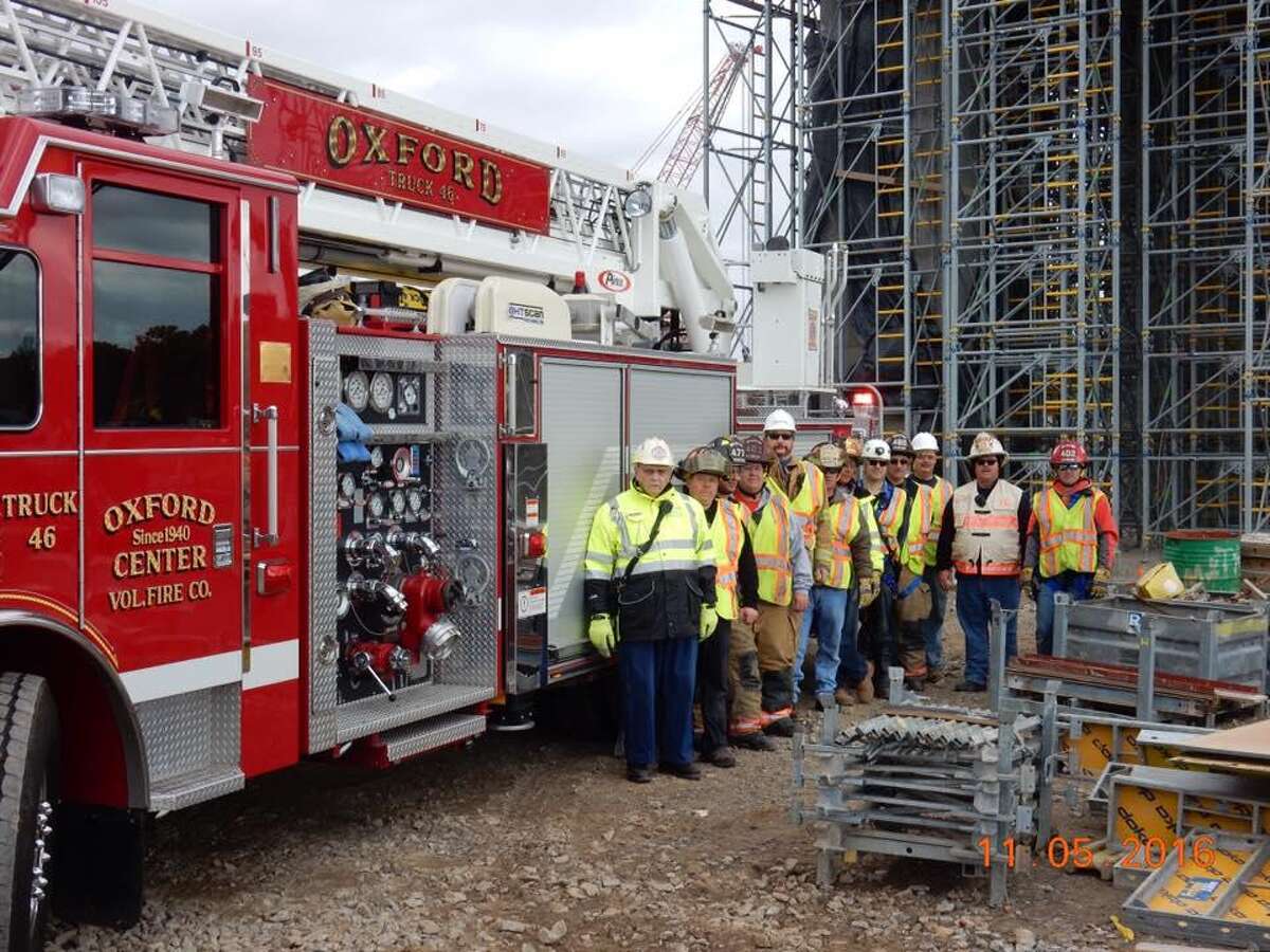 Oxford firefighters train at new power plant