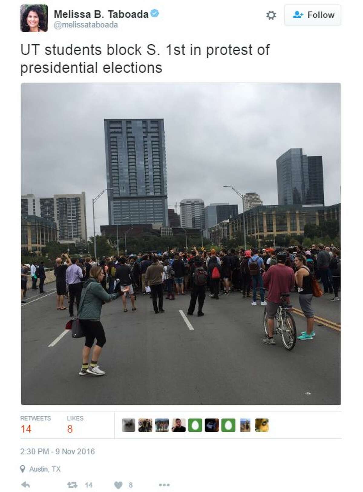 UT students march in protest of Trump's election