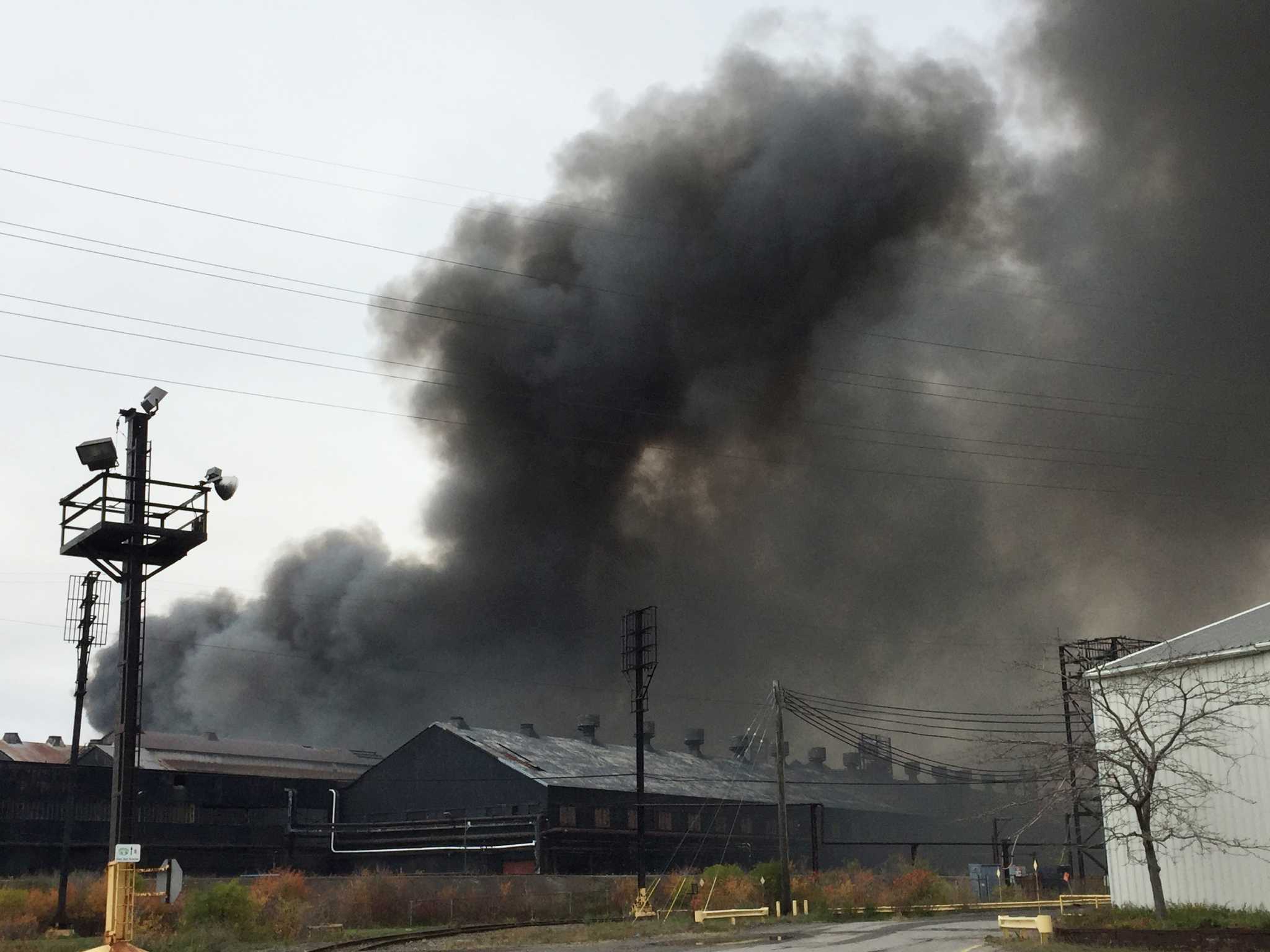 Ex-steel site is a smoky ruin