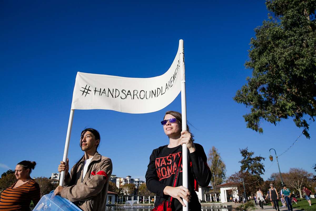 Peaceful, positive protesters decry Trump in SF, Oakland