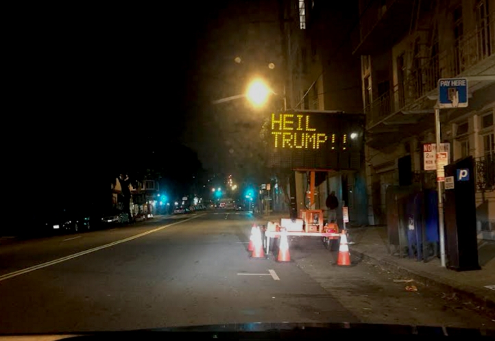 Hacked 'Heil Trump' road sign appears In Hayes Valley