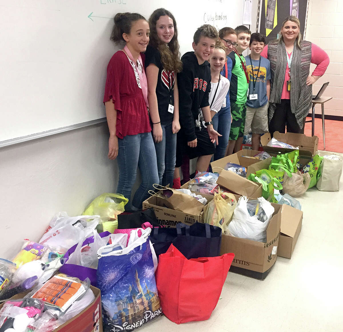 Huffman Middle School students collect donated items for 'blessing bags'