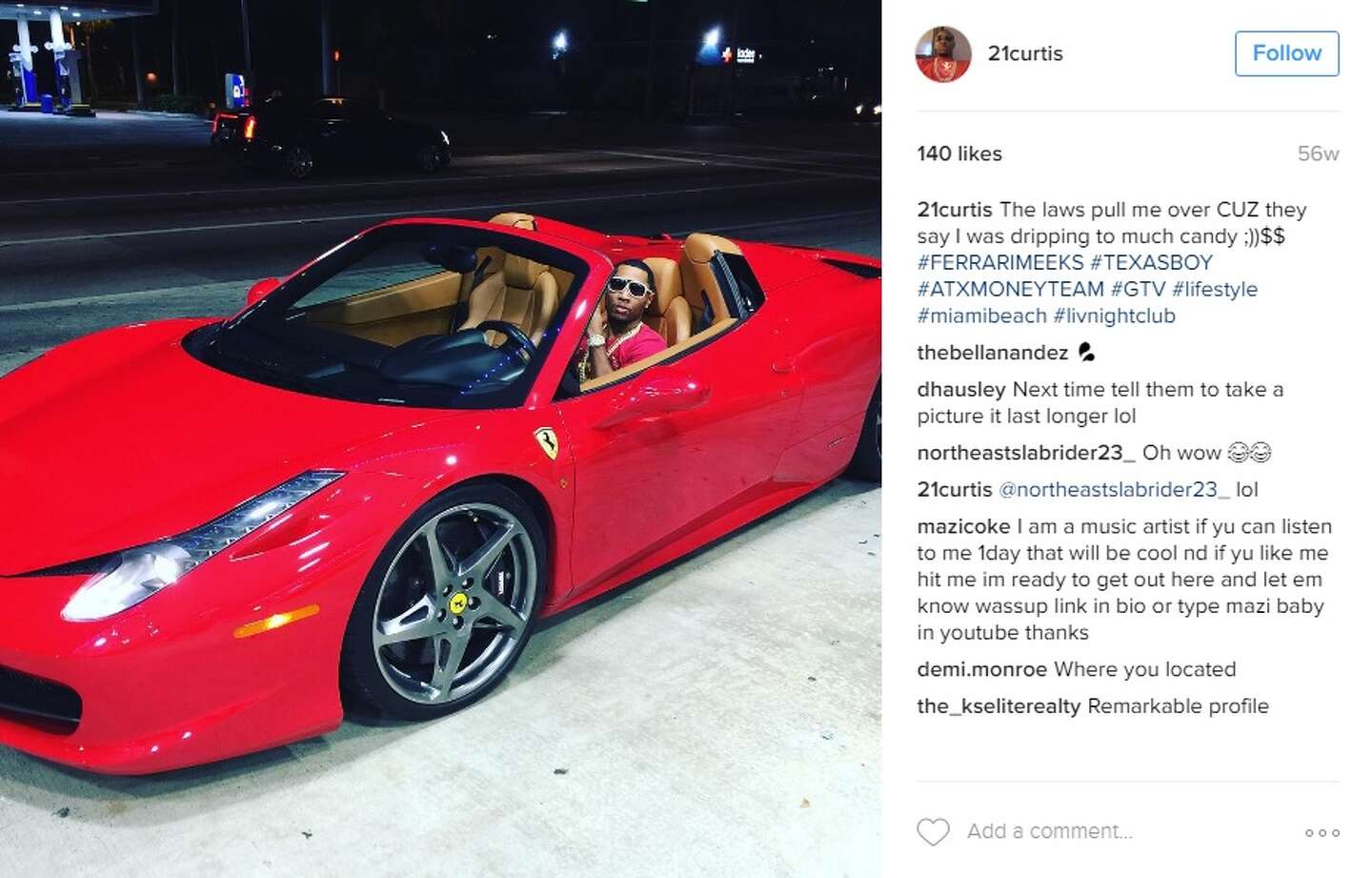 Texas boxer allegedly hit a woman with a red Ferrari he flaunts on ...