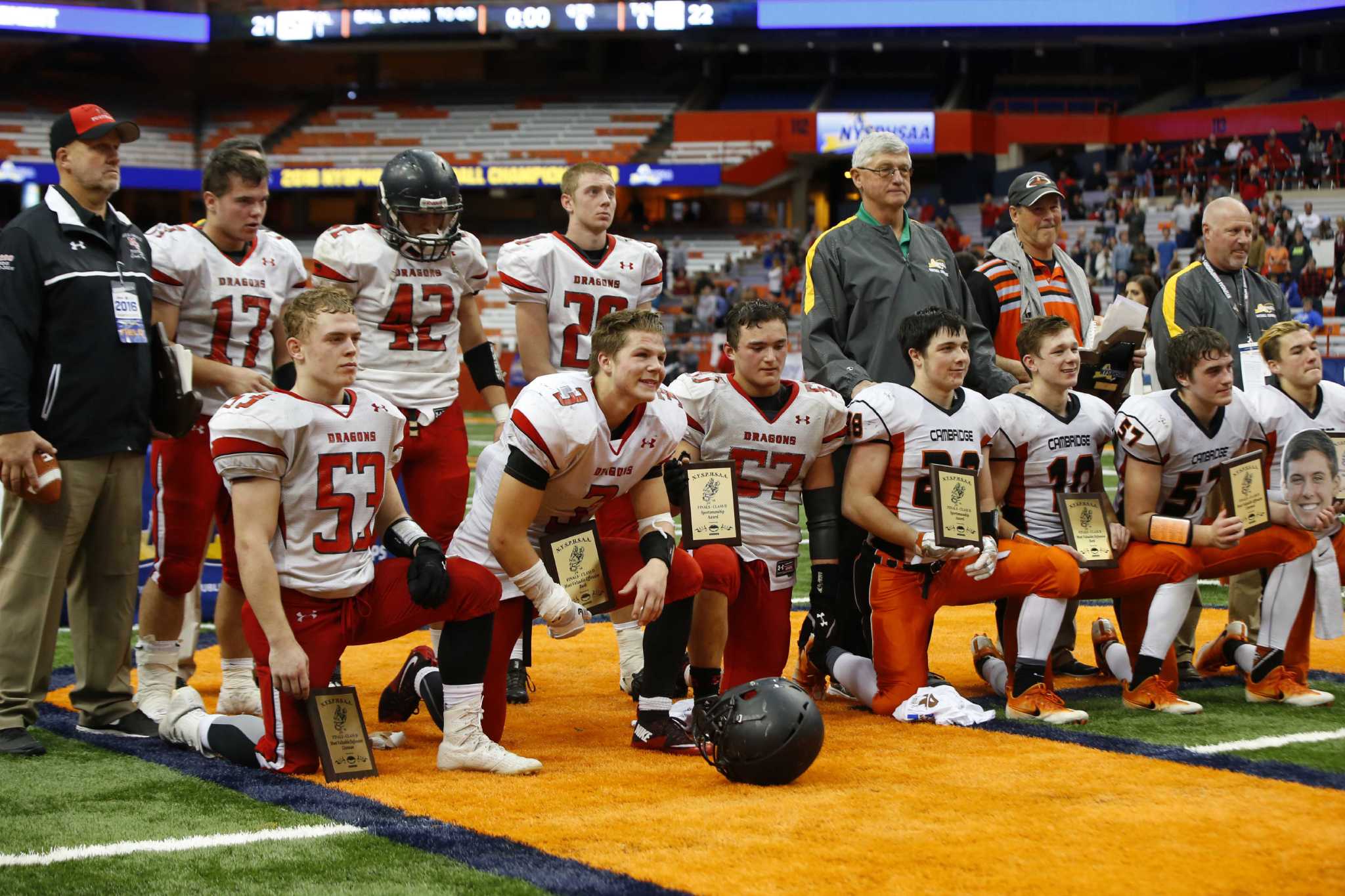 Cambridge football captures state title in dramatic win