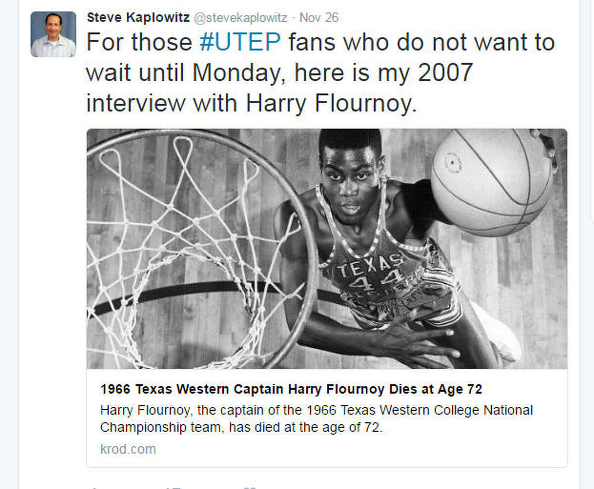 Harry Flournoy, member of Texas Western, dies at 72
