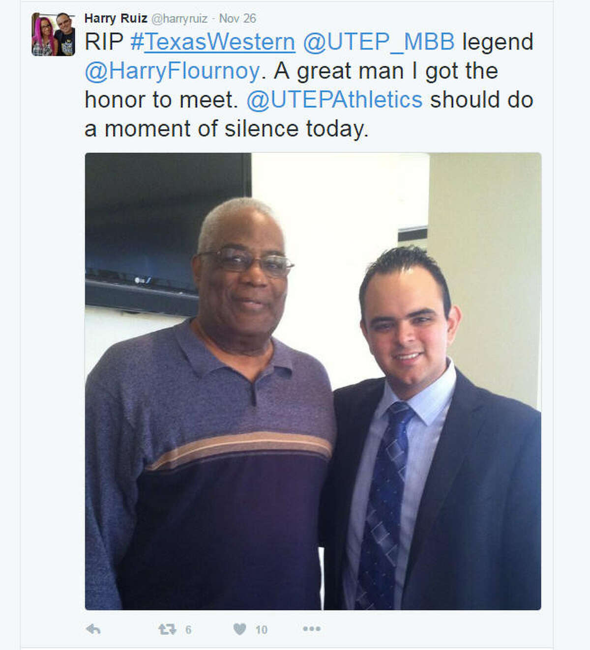 Harry Flournoy, captain on 1966 Texas Western championship team, dies