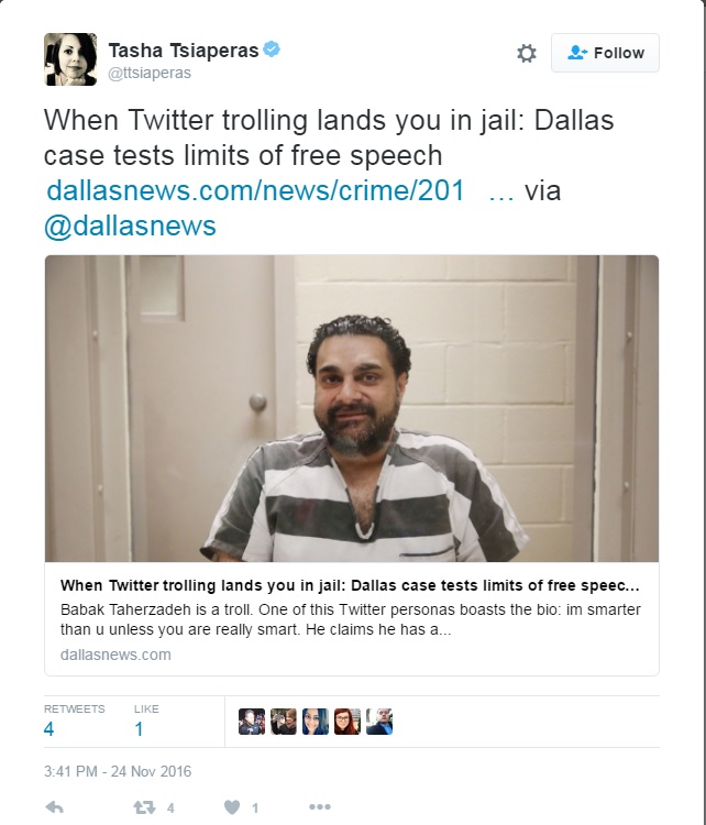 Report: Dallas man jailed for trolling judge on Twitter