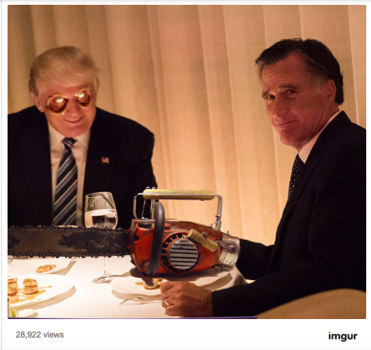 Trump–Romney dinner date on Tuesday night provides fodder for memes