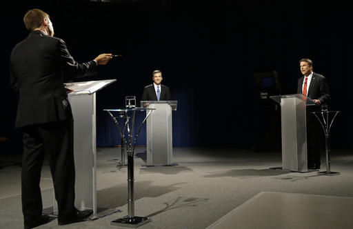The Latest: LGBT rights law focus in NC governor's debate