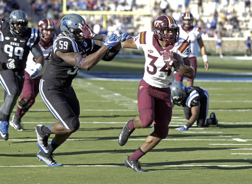 No. 23 Virginia Tech holds on for 24-21 win over Duke