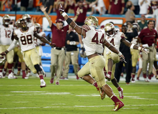 On a blocked PAT, No. 23 FSU beats No. 10 Miami 20-19