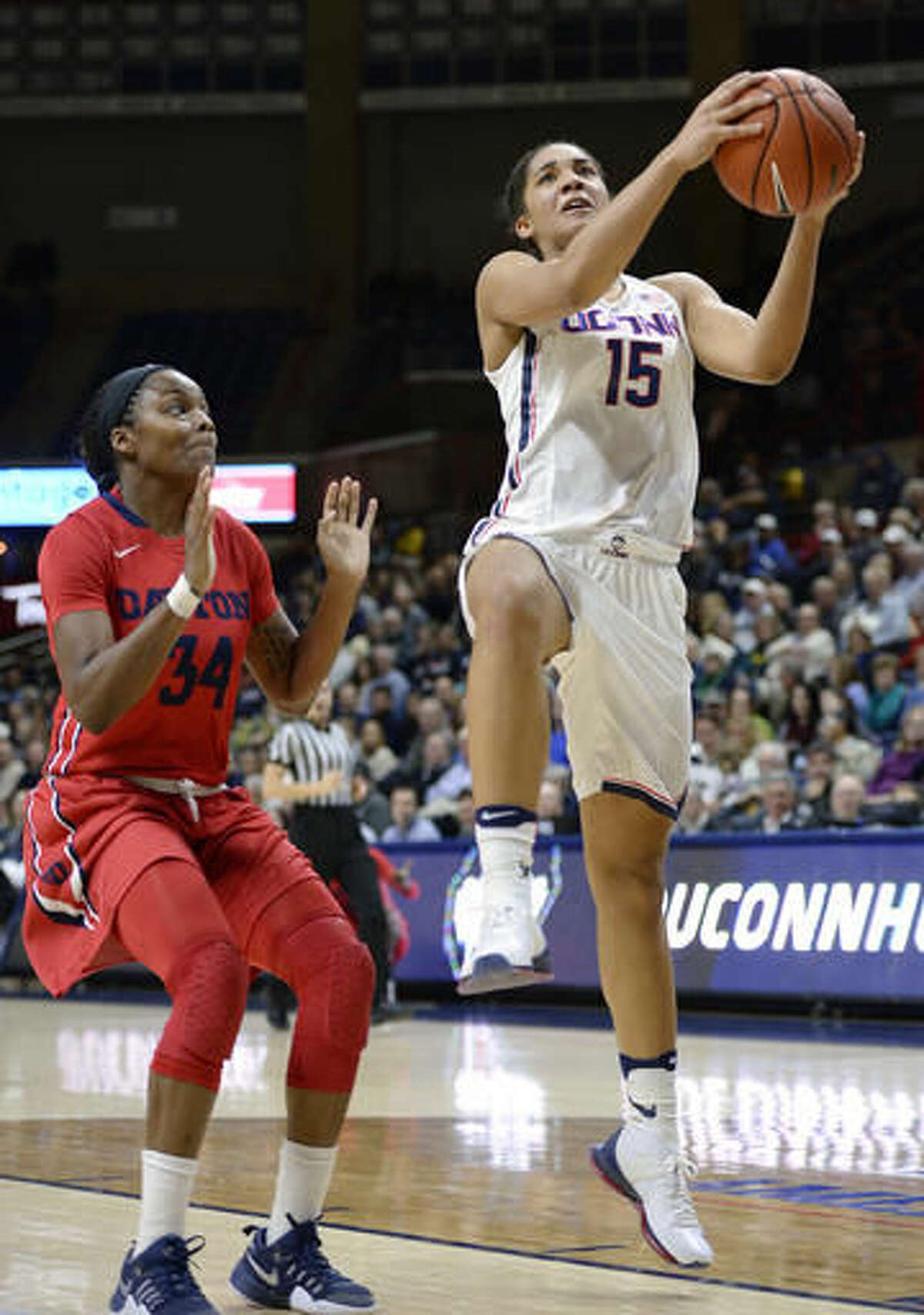 No. 2 UConn wins 79th straight, 98-65 over Dayton