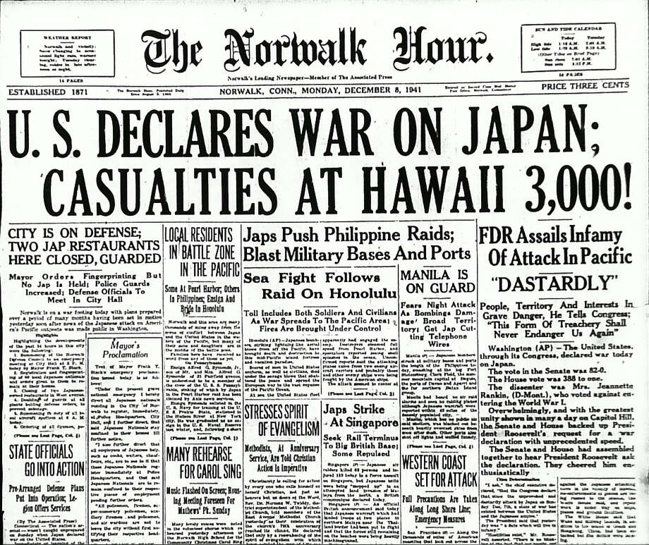 Newspapers react to Pearl Harbor attack - Connecticut Post
