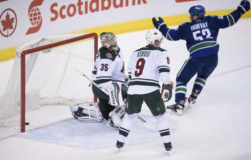 Baertschi scores 2 to help Canucks beat Wild 5-4