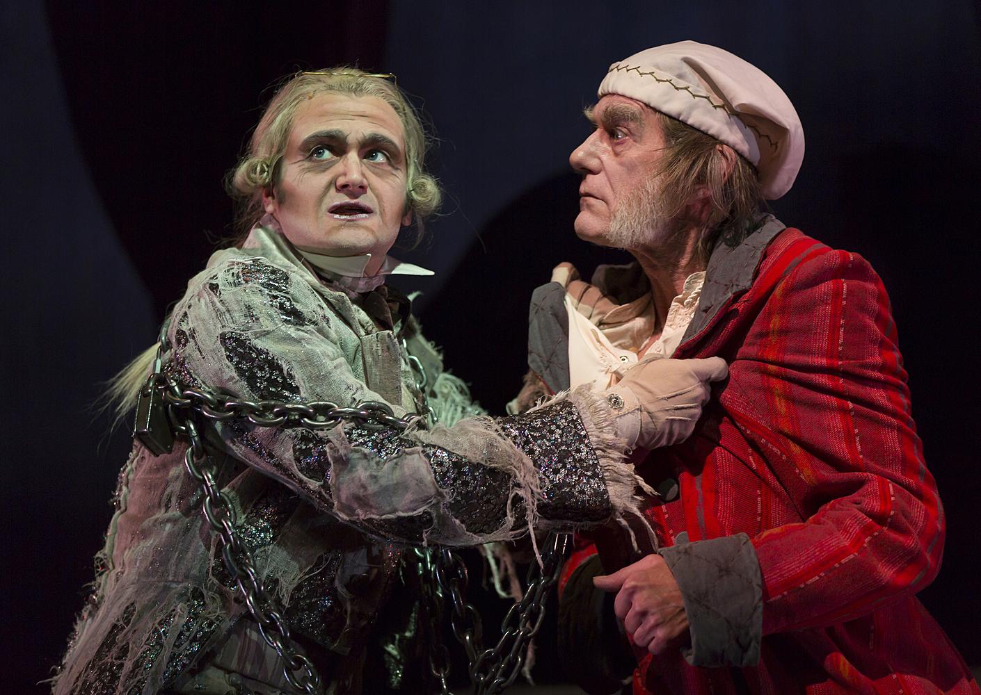 Scrooge on stage at Bethel church for “A Christmas Carol”