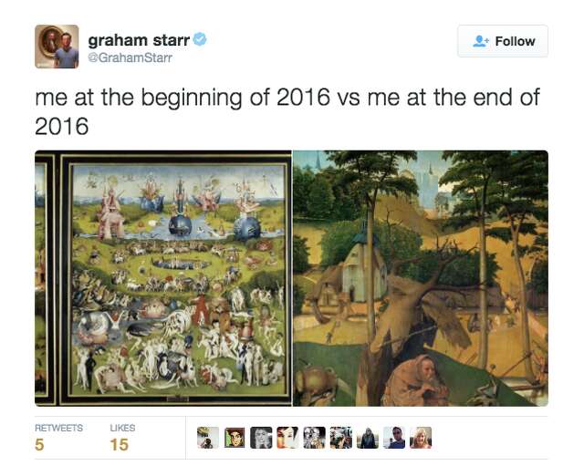 Hilarious 'me at the end of 2016' meme grapples with the year that was