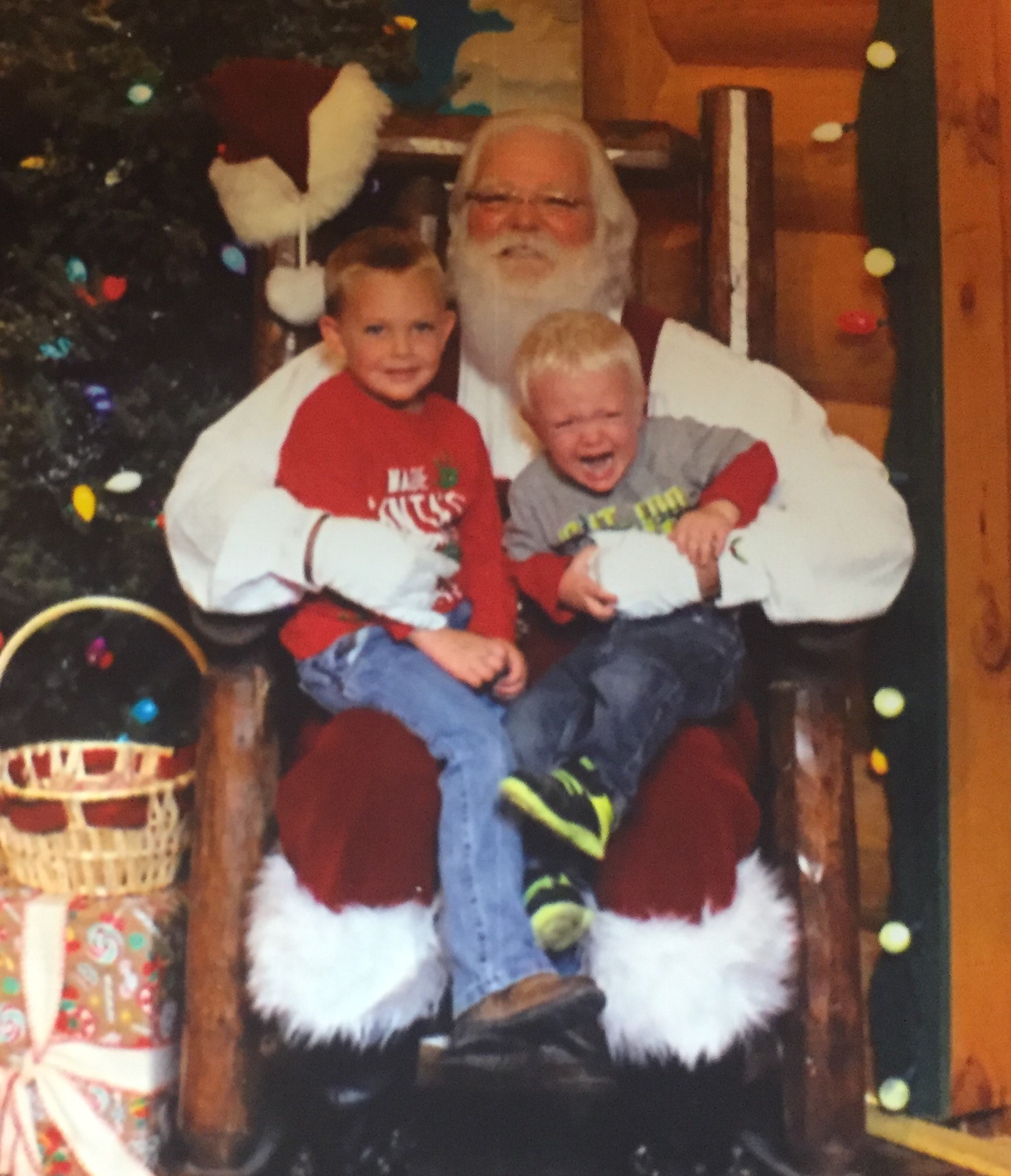 Kids crying on Santa