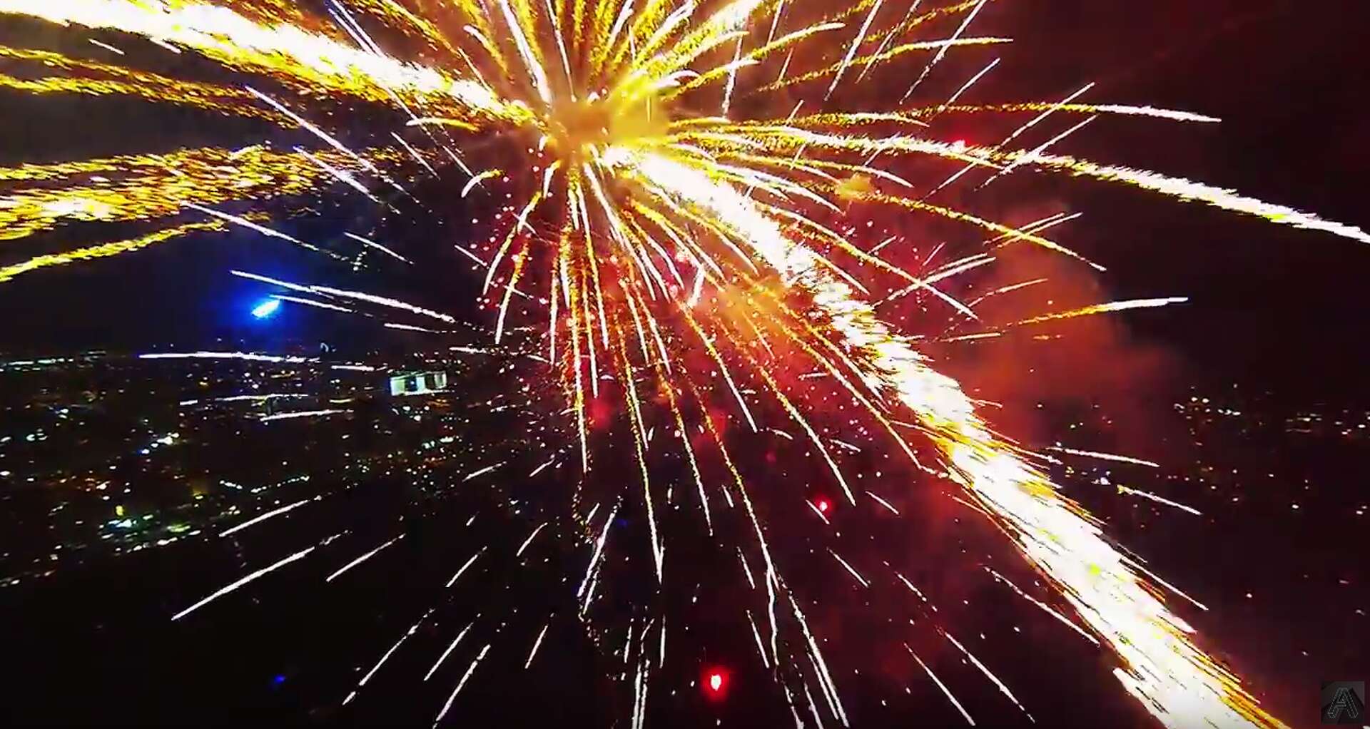 VIDEO: Drone flying through fireworks makes for mesmerizing sight