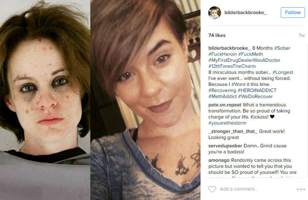 Former drug addicts share their recovery photos on social media