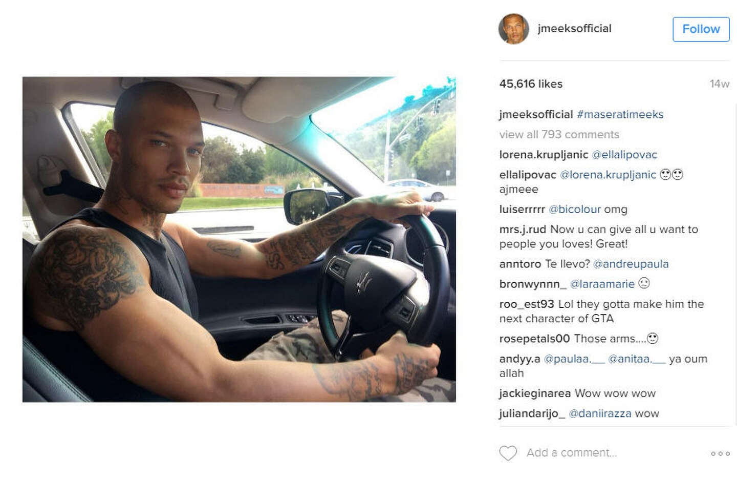 'Hot mugshot felon' Jeremy Meek celebrates the holidays with his family ...